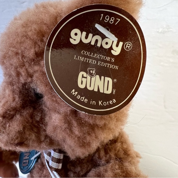 Gund | Toys | Vtg Gund Jointed Poseable 9 Plush Bear Gundy W Tags Label ...